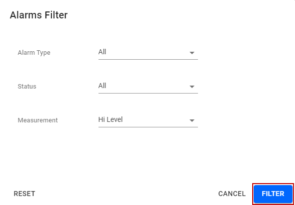 View and Filter Alarms for a Site