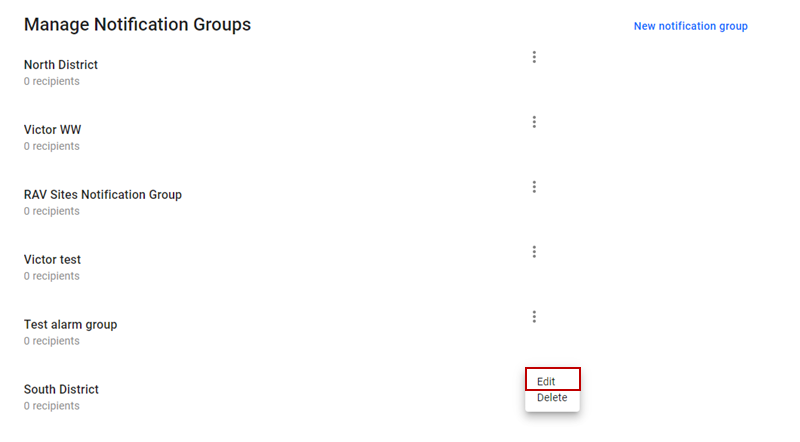 Create Notification Groups for Alarms