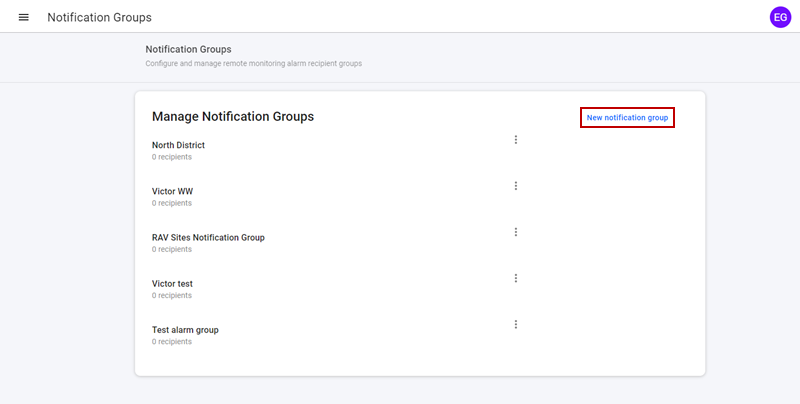Create Notification Groups for Alarms