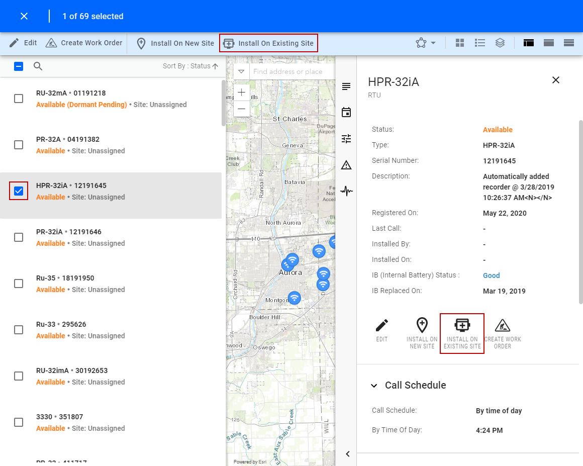 Install an RTU on an Existing Site Using the Web App
