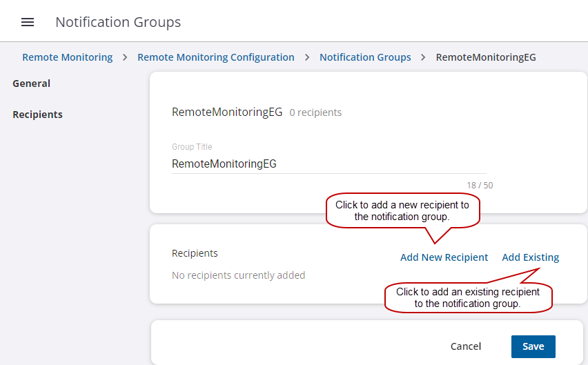 Create Notification Groups for Alarms