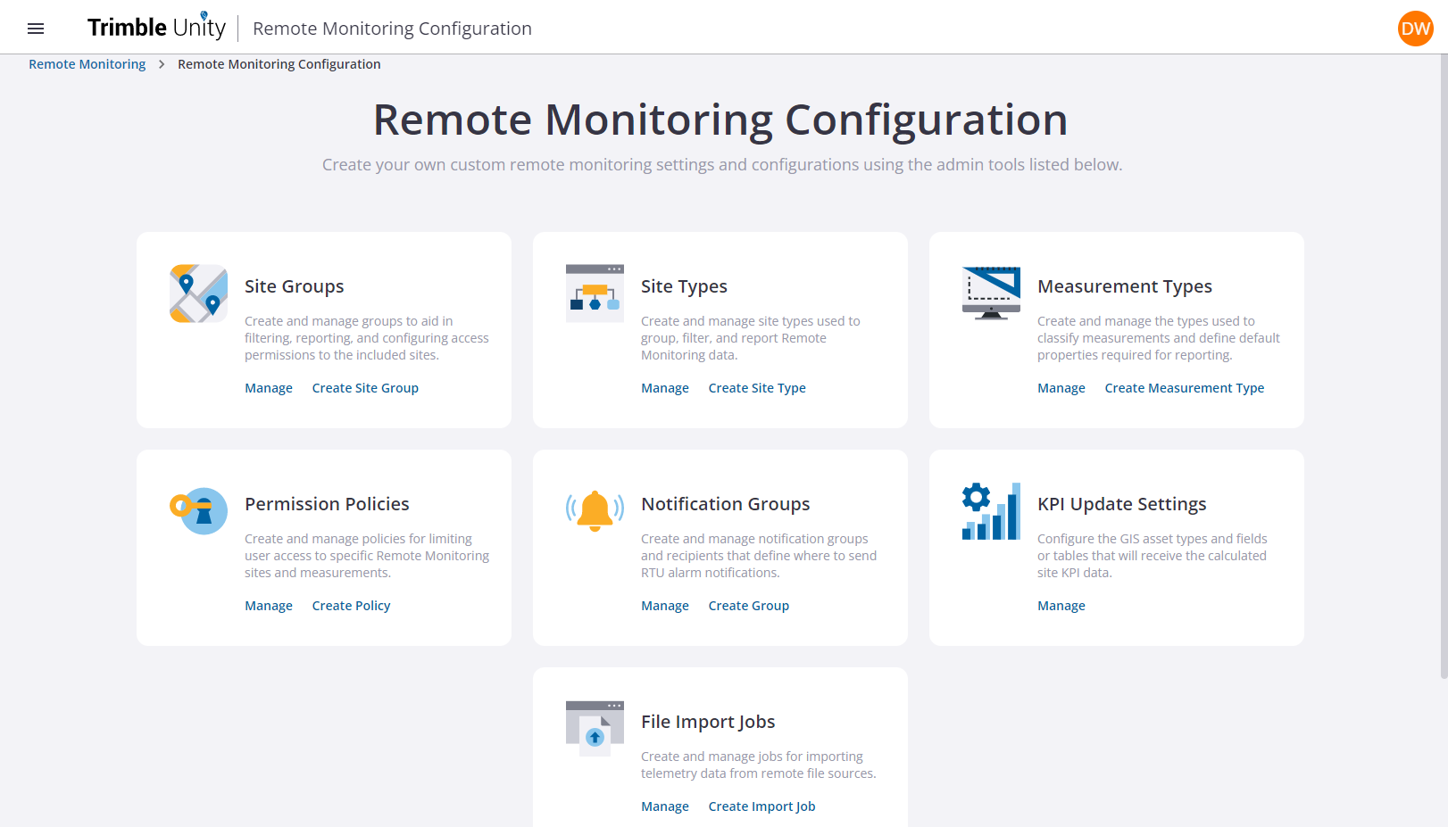 Remote Monitoring Configuration Page